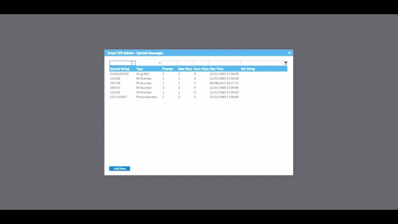 Special Messages - IVR Admin