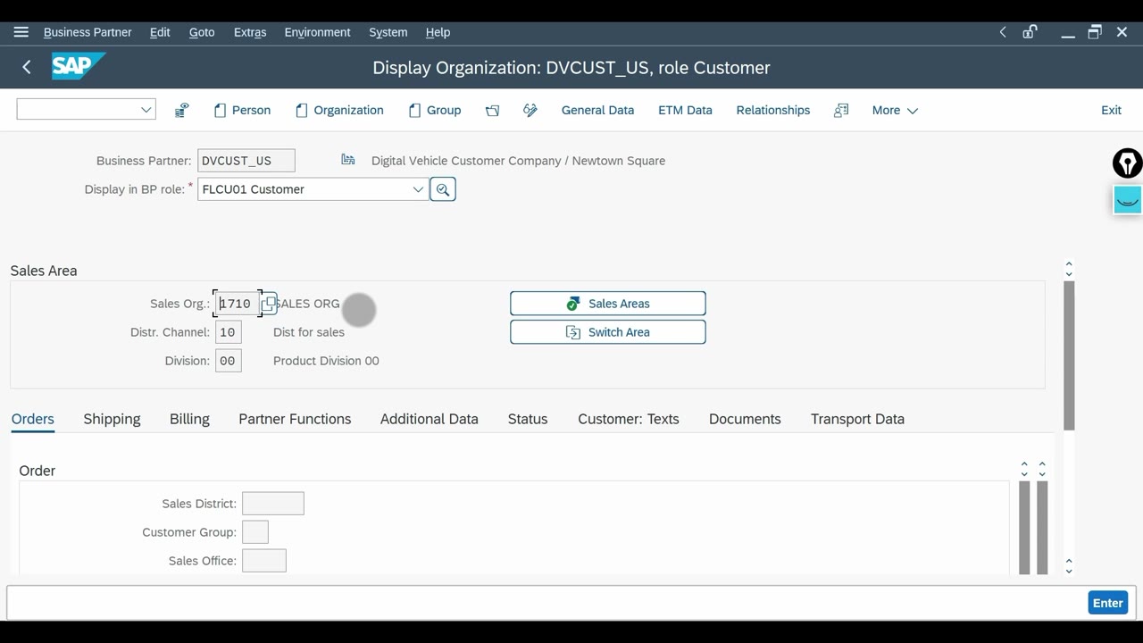 07.1. Master Data Business Partner Customer