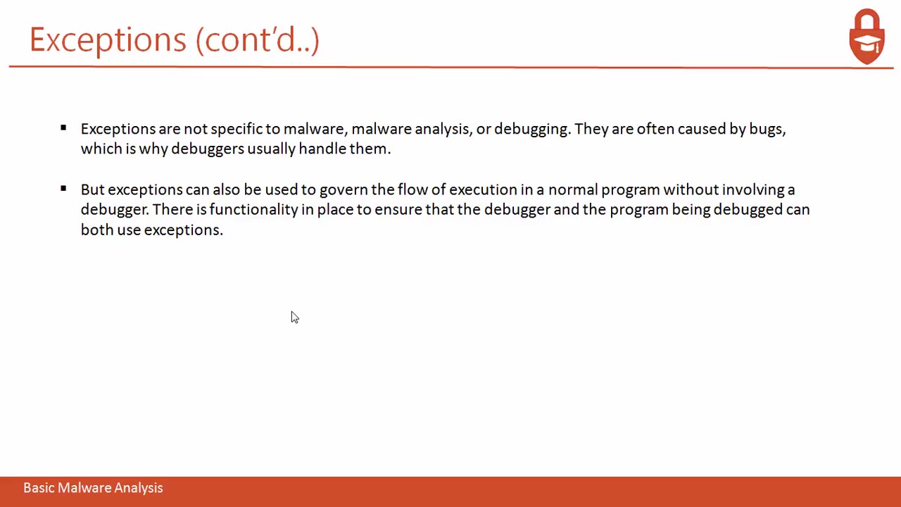 Software Execution Breakpoints Hardware Execution Breakpoints Exceptions Packet Sniffing With