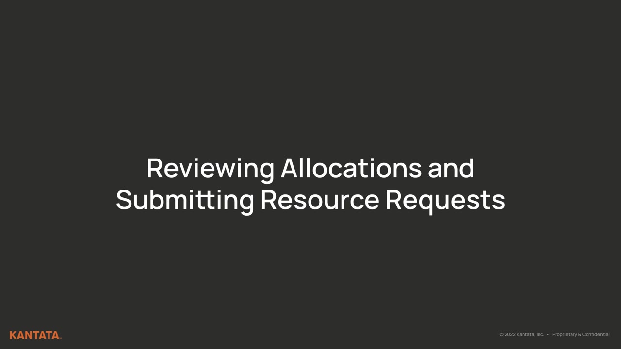 Reviewing Allocations and Submitting Resource Requests