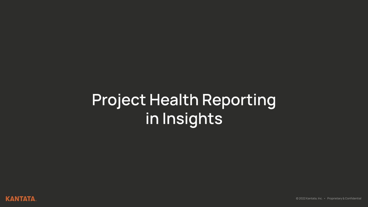 Project Health Reporting in Insights