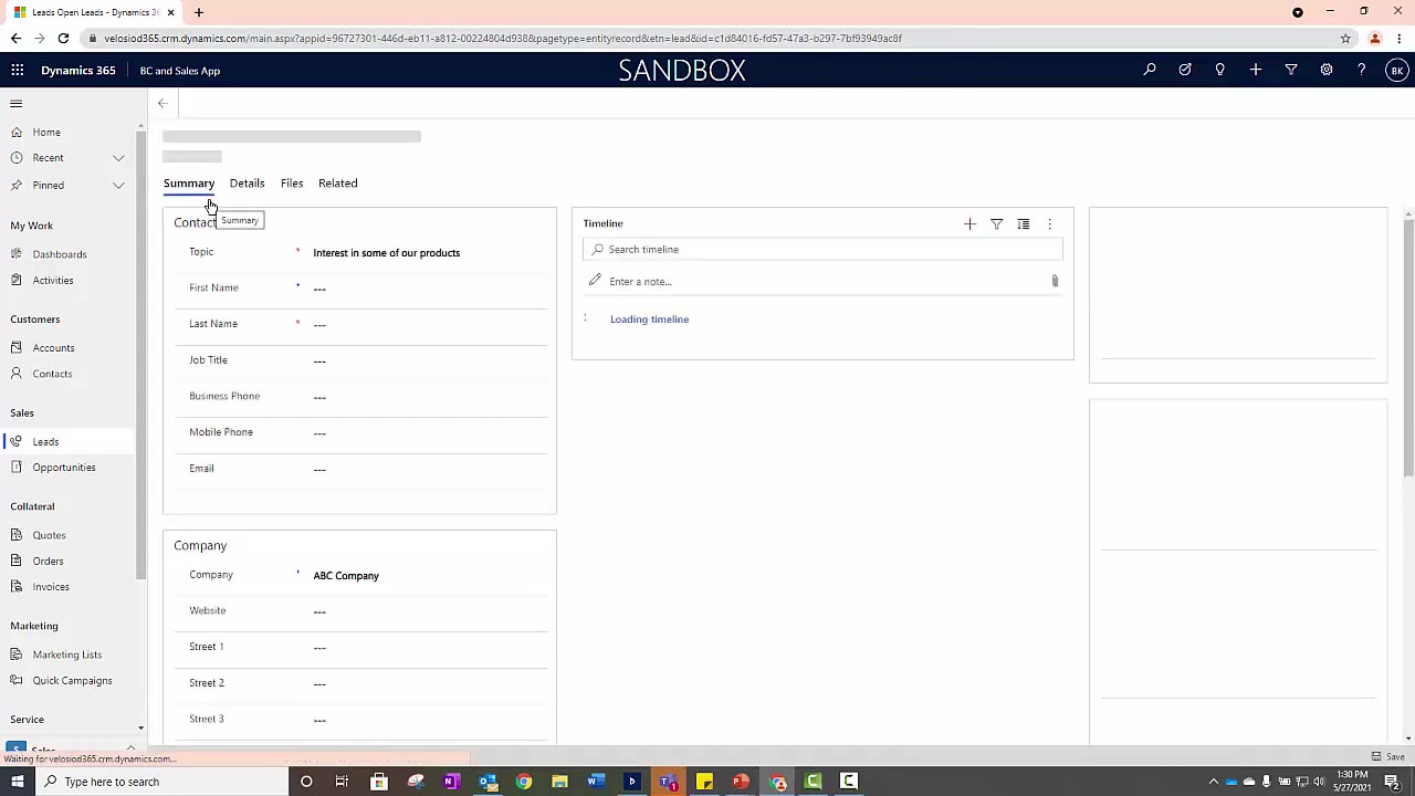 Microsoft Dynamics 365 Sales Demo