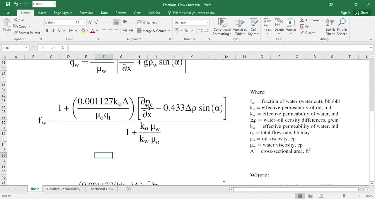 Fractional Flow Curve 2: Basic Theory