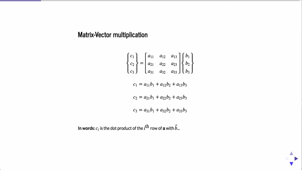 Linear Algebra - Matrix and Vector Operations